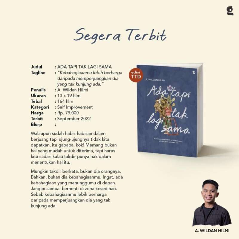 Jual Novel Ada Tapi Tak Lagi Sama + Ttd - A.wildan Hilmi - Paket A Di ...
