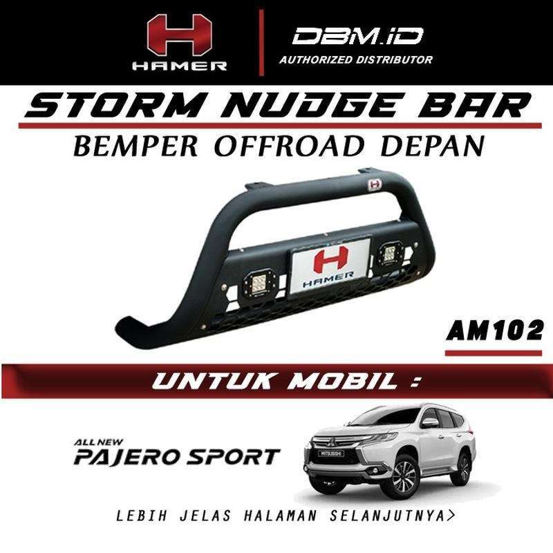 Jual HAMER Storm Nudge Bar Bemper Offroad Depan 4x4 PAJERO SPORT AM102 ...