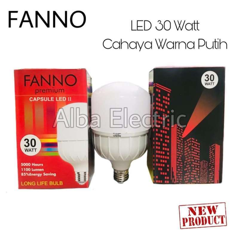 Jual Lampu Bohlam LED 30 watt Capsul FANNO Jumbo Kapsul Cahaya Putih 30W di Seller Albasia ...