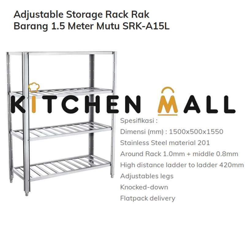 Jual MUTU SRK-A15L Rak Susun Penyimpanan Stainless Adjustable Storage ...