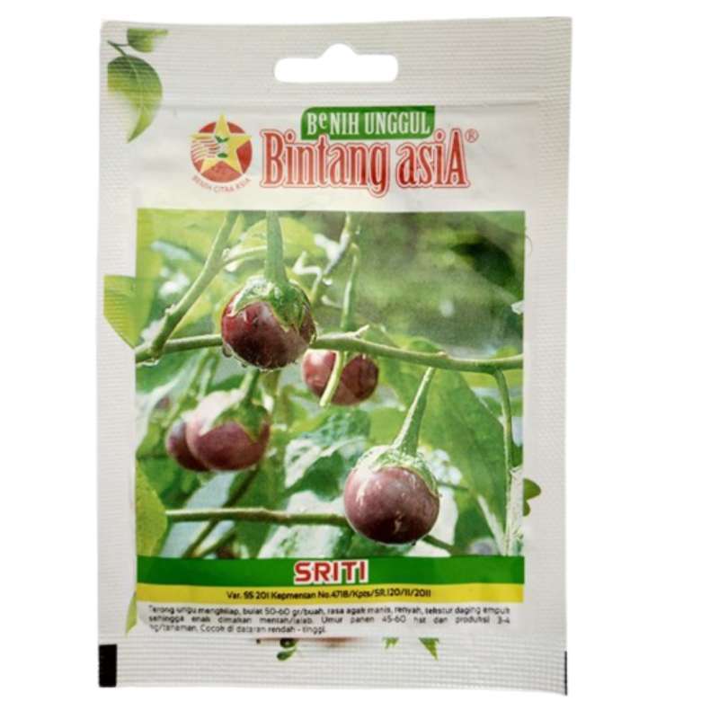 Jual Terong Bulat Ungu Sriti 2 Gram Pack Kecil Bibit Biji Benih Terong Lalap Ungu Bintang Asia