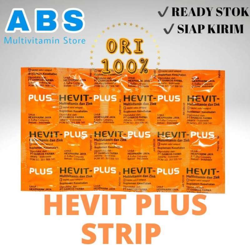 Jual Hevit plus multivitamin zink strip isi 10 tablet zinc di Seller ...