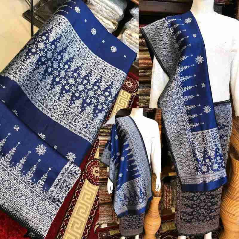 Jual SONGKET CANTIK MANIS BIRU SILVER/SONGKET TENUN ASLI PALEMBANG di Seller Berkati_songket ...