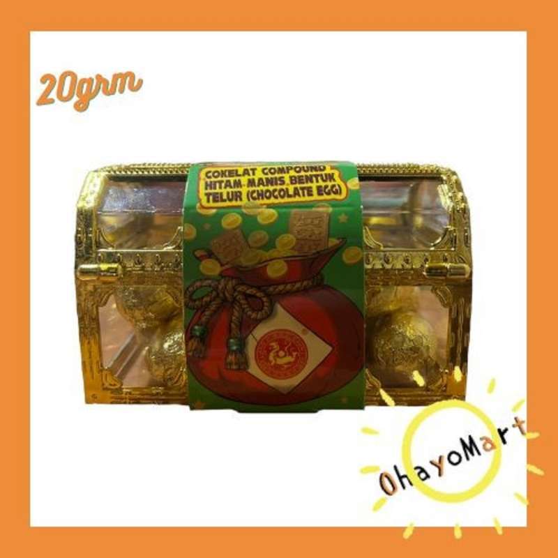 Jual Cokelat Imlek Telur Kotak Emas / Chocolate Gold Egg Treasure Chest ...