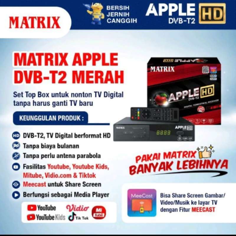 Jual SET TOP BOX STB MATRIX DVB T2 RED APPLE HD EWS TV ( MERAH) di ...
