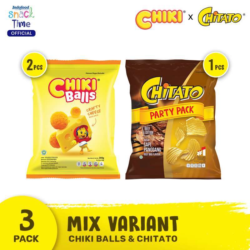 Jual INDOFOOD Chiki Ball Keju [200 g/ 2 pcs] + Chitato Sapi Panggang ...