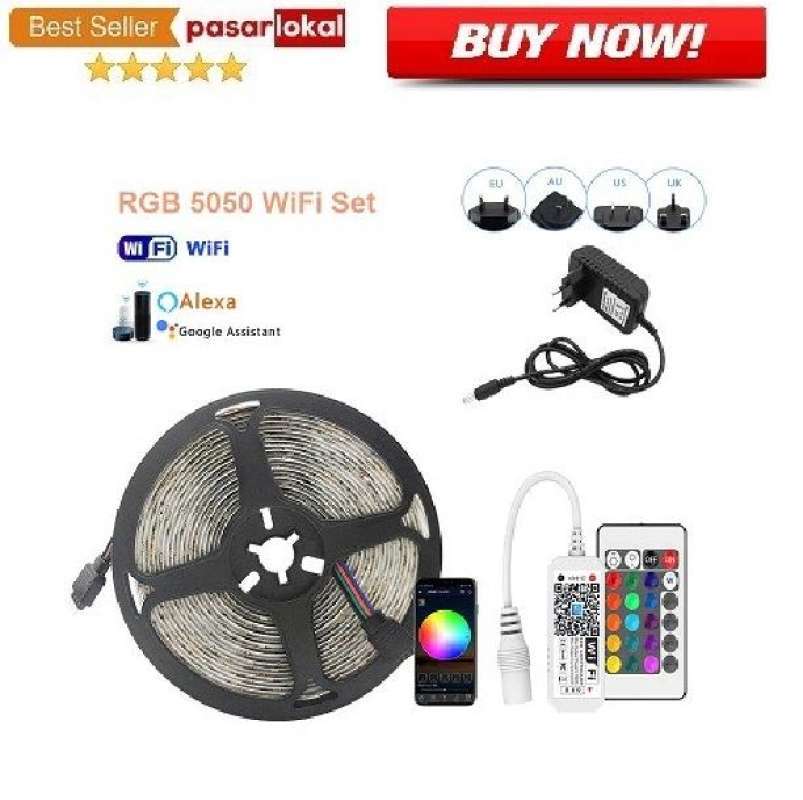 Jual RGB LED Strip 5050 90 LED 5 Meter WiFi with Remote Control GB301 ...