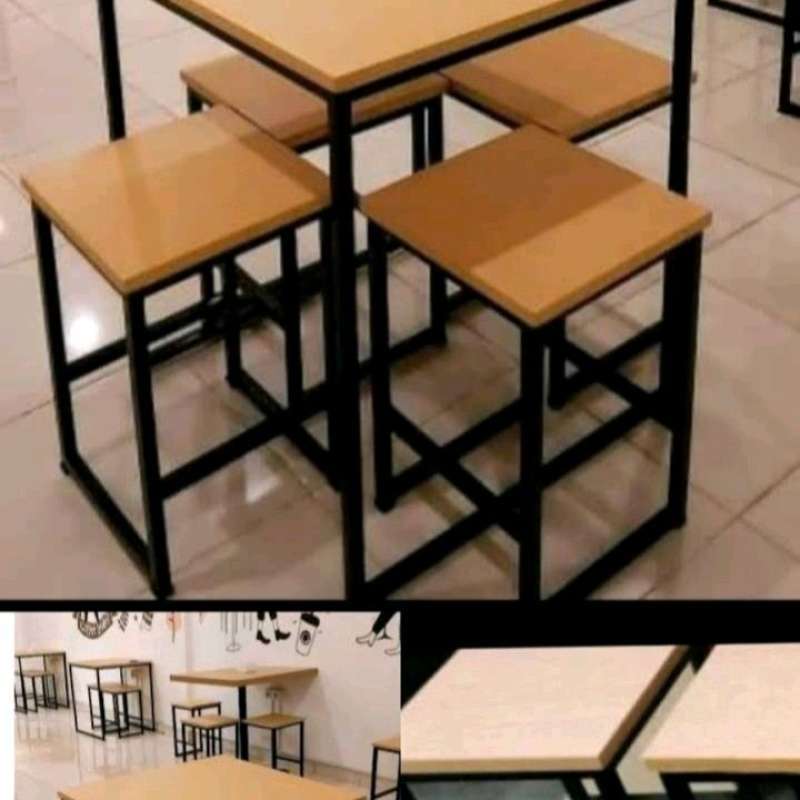 Promo Meja Cafe Coffeeshop Resto Set 4 Kursi Diskon 3% Di Seller ...