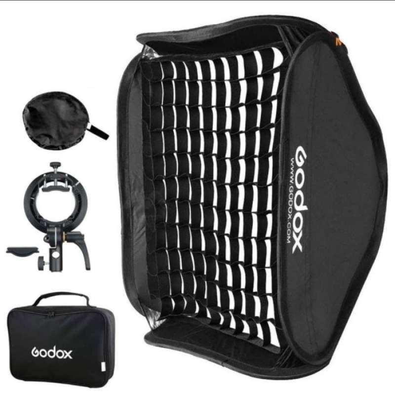 Promo Softbox Godox S2 SGGV 80×80 Flash Bracket Bowens Mount with Grid ...