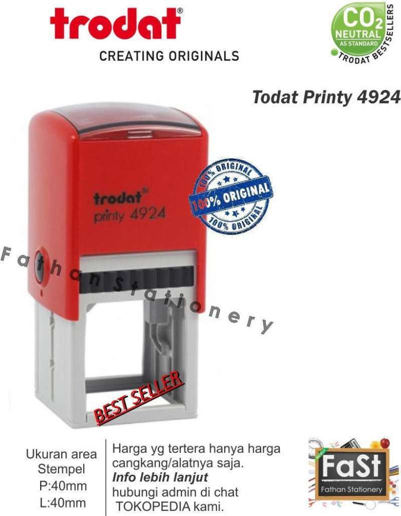 Jual STEMPEL TRODAT PRINTY 4924 ORIGINAL - PLUS KARET di Seller FATHAN STATIONERY - Kota Jakarta ...