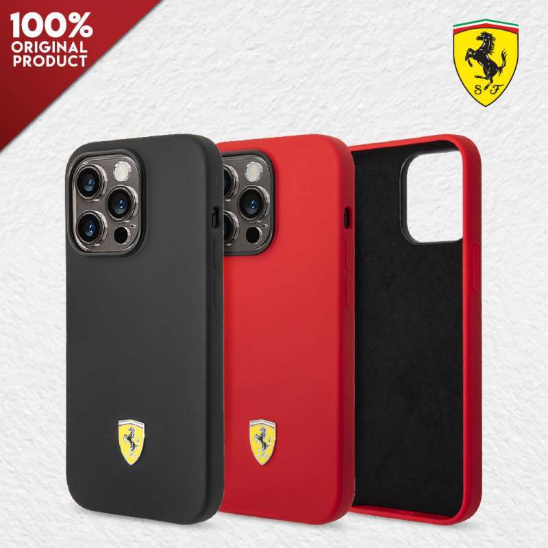 Jual Case iPhone 14 / Plus / Pro / Pro Max Ferrari Silicone MTL Logo di ...