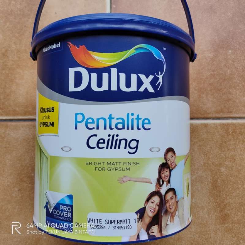Jual CAT PLAFON / GYPSUM DULUX PENTALITE CEILING WARNA PUTIH KEMASAN 5 ...