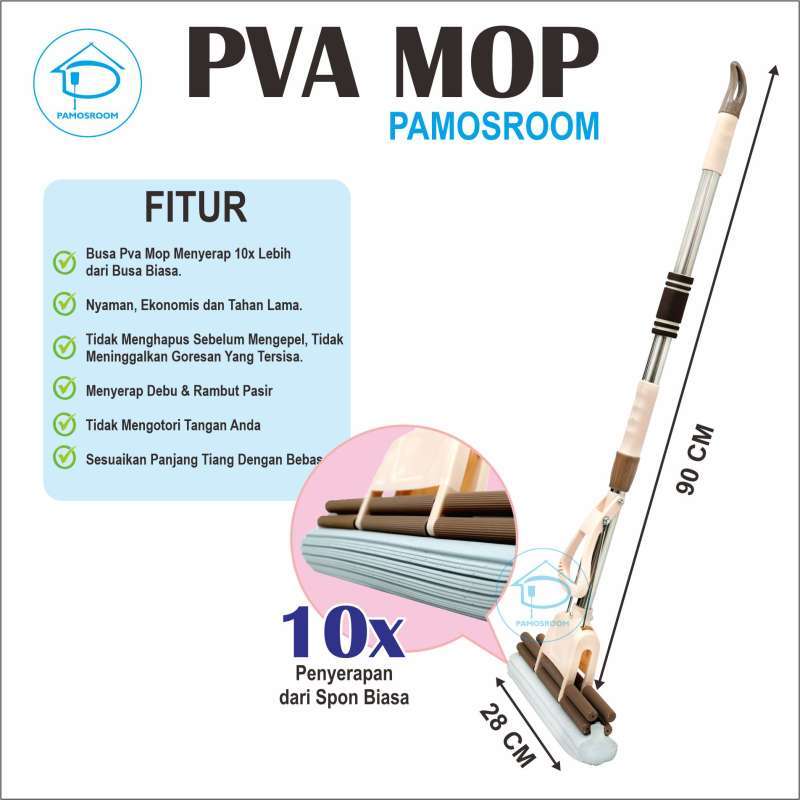 Promo Alat Pel Lantai Busa Pel Sodok Pel Peras Busa PVA Mop Diskon 50% ...
