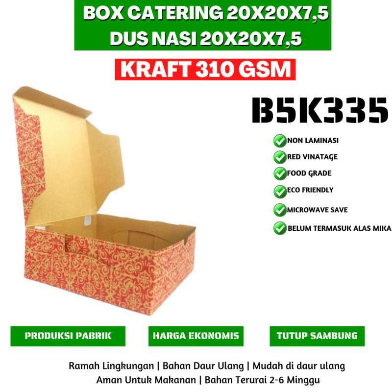 Jual (Isi 25 Pcs-B5K335) Box Nasi Catering Dus Nasi Kotak Dus Nasi ...