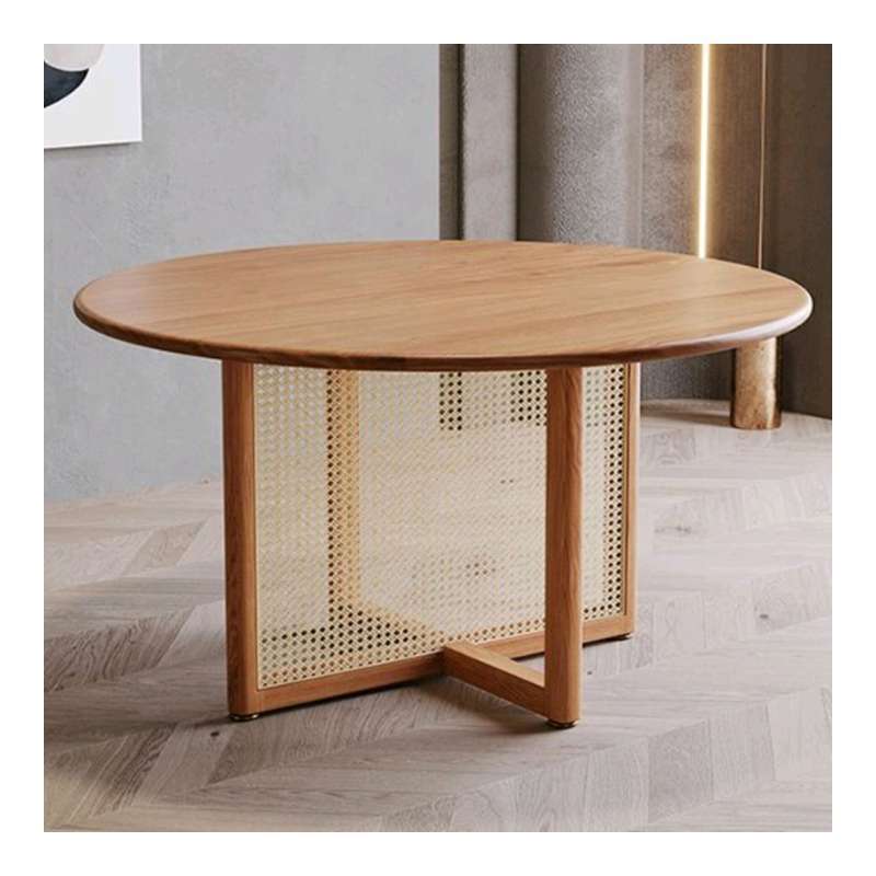 Promo Meja Makan Bundar Kayu Jati Kombinasi Rotan Set 4 Kursi / Dining Sets Diskon 20% Di Seller ...