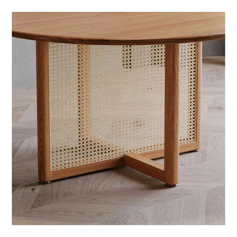 Promo Meja Makan Bundar Kayu Jati Kombinasi Rotan Set 4 Kursi / Dining Sets Diskon 20% Di Seller ...