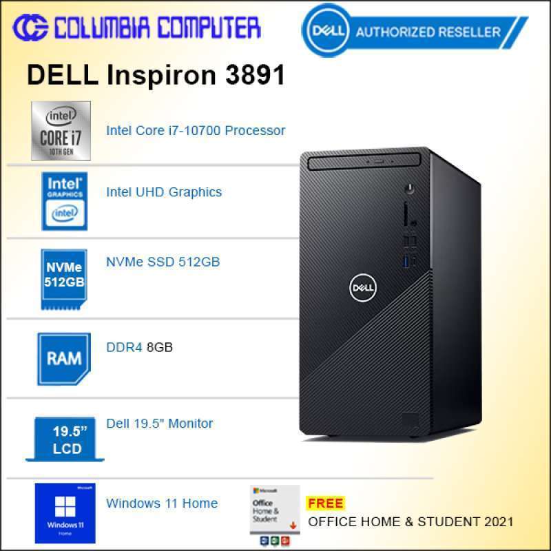Jual DELL Inspiron 3891 i7-10700 8GB 512GB Win11+OHS 19.5inch di Seller ...