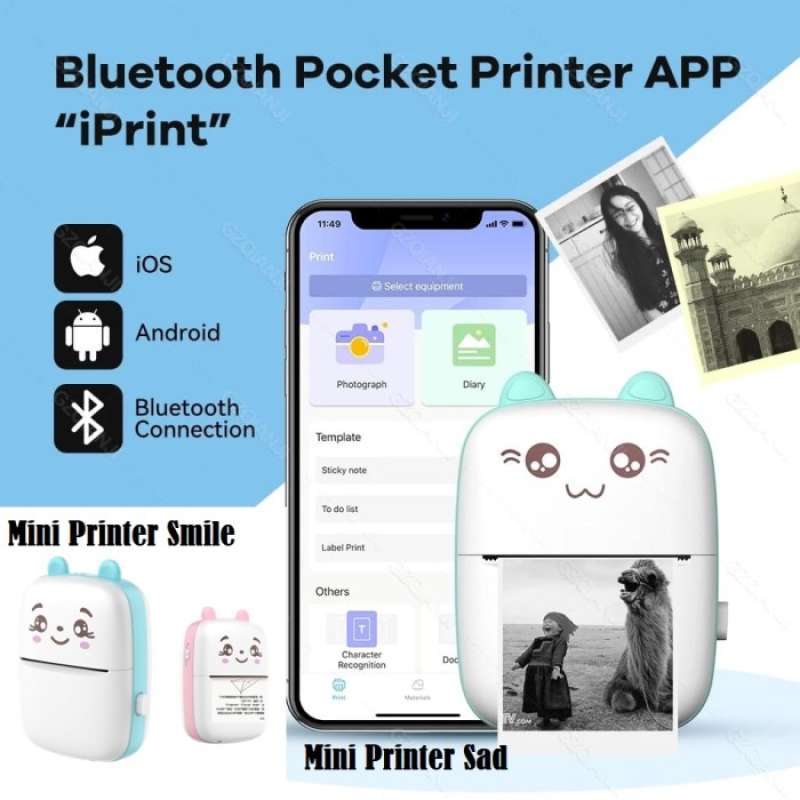 Jual Printer Mini Pocket Portable Photo Camera Bluetooth Thermal ...