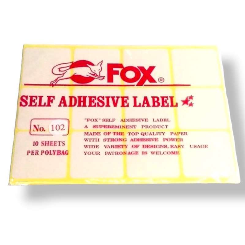 Jual Label Stiker Harga Fox No 102 isi 10 Lembar Label Undangan / Label ...