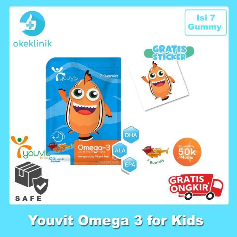 Jual Youvit Multivitamin Omega 3 Anak 7 Days DHA, EPA dan ALA Kid di ...