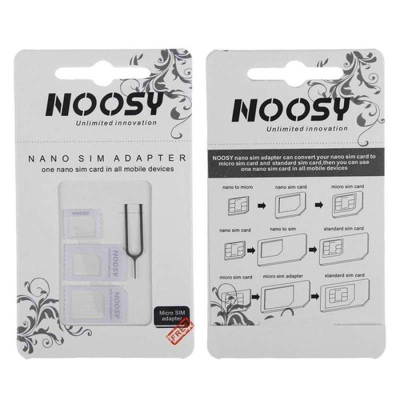 Jual Noosy Sim Card Adapter Nano / Micro Mini Sim / Injector 4 In 1 ...