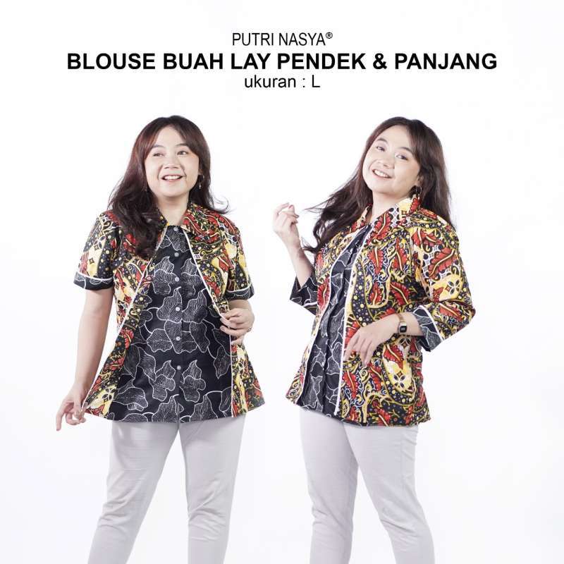 Promo Blouse Big Size Wanita Atasan Batik Lengkap S-M-L-XL-XXL-3L-4L-5L ...