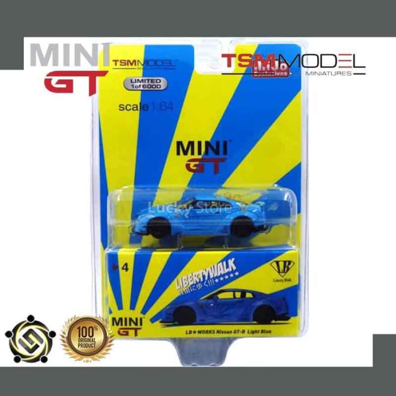 Jual MINI GT Liberty Walk LB Works Nissan GT-R (R35) Light Blue Limited ...