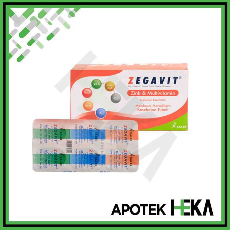 Jual Zegavit Suplemen Multivitamin dan Zinc Box 10x6 Kaplet di Seller ...