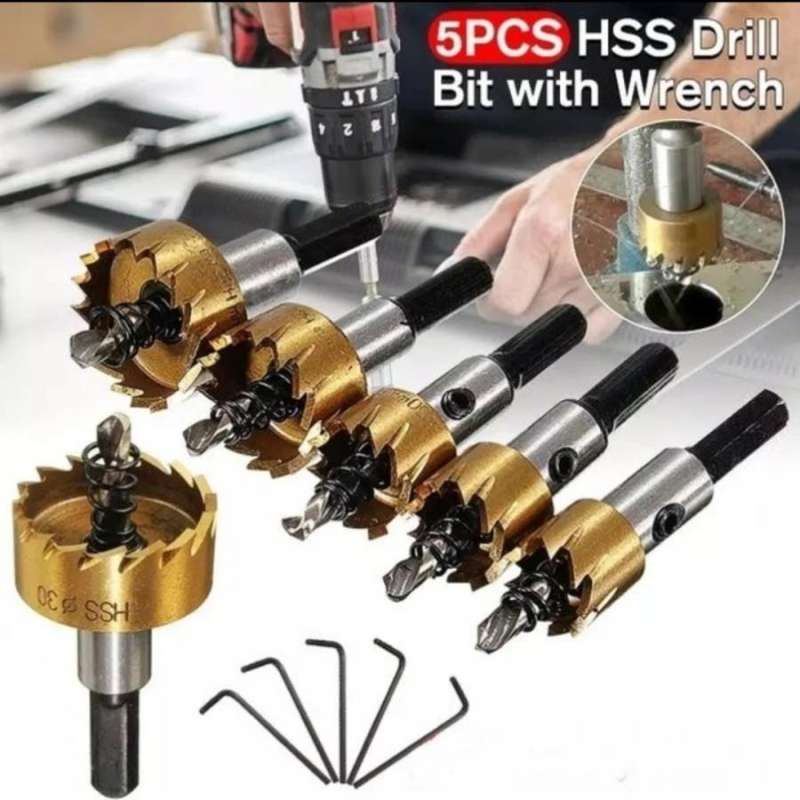 Jual Holesaw Hole Saw Besi Set 5pcs Mata Bor Lubang Besi Metal Di ...