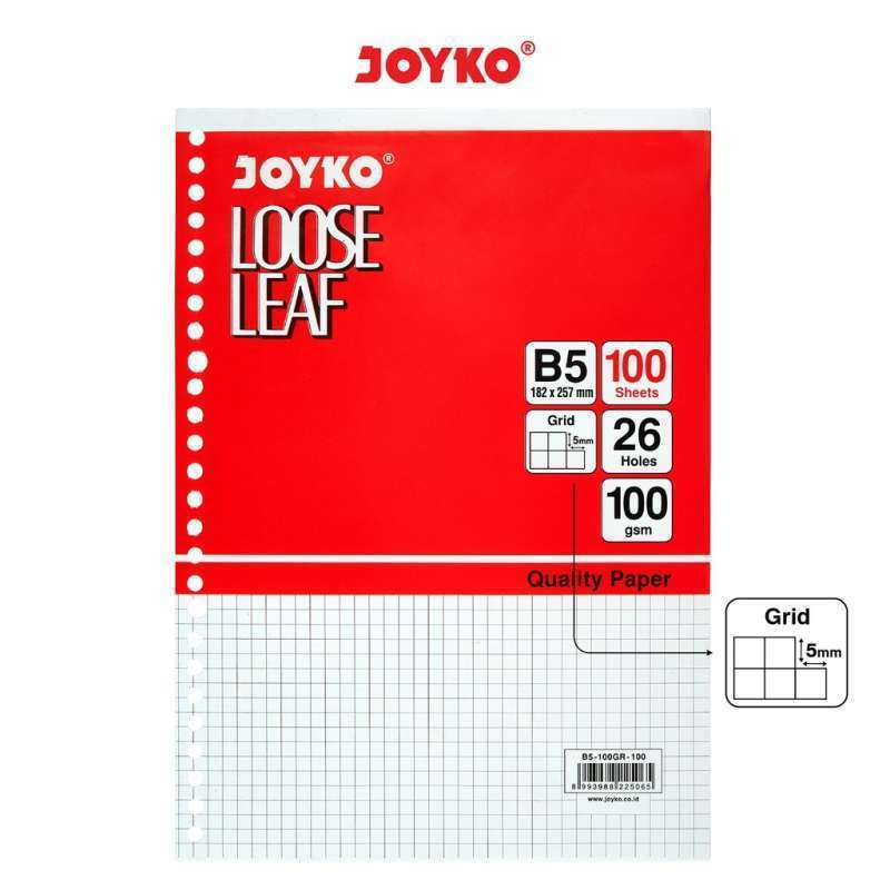 Jual Loose Leaf Isi Kertas File Binder Joyko B5-100GR Grid di Seller ...