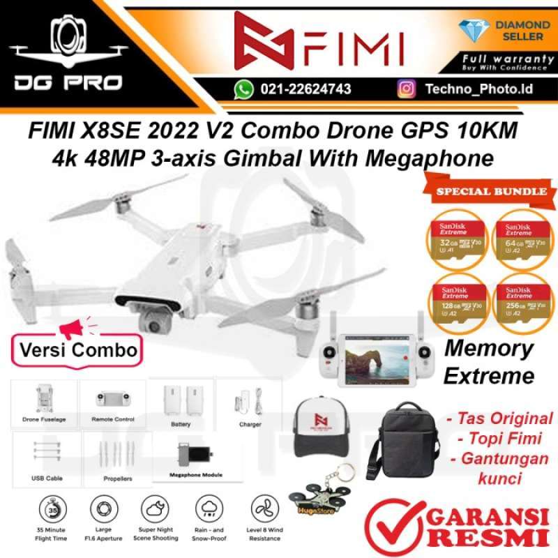 Jual DRONE FIMI X8SE 2022 V2 COMBO GPS 10KM 4K 48MP 3-AXIS GIMBAL ...