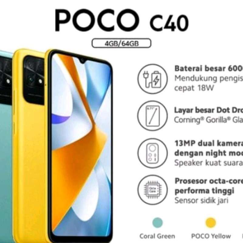 Jual POCO C40 3gb 32gb Coral Green Di Seller Ephie Cell Kab Magelang Jawa Tengah Blibli