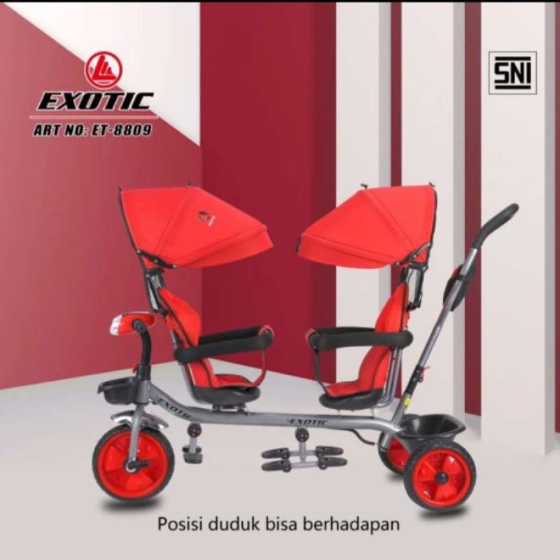 Jual Sepeda Roda Tiga Stroller Tricycle Exotic 8809 Boncengan Di Seller ...