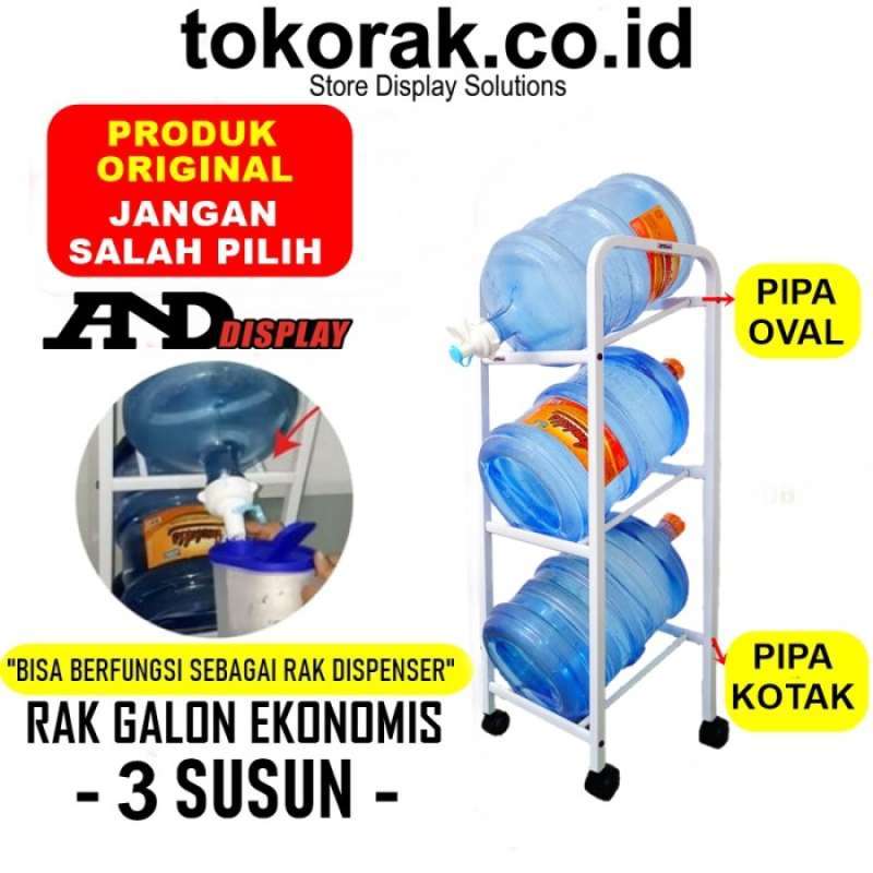 Jual RAK GALON SUSUN 3 - RAK GALON AIR - RAK DISPENSER AIR - RAK GALON ...