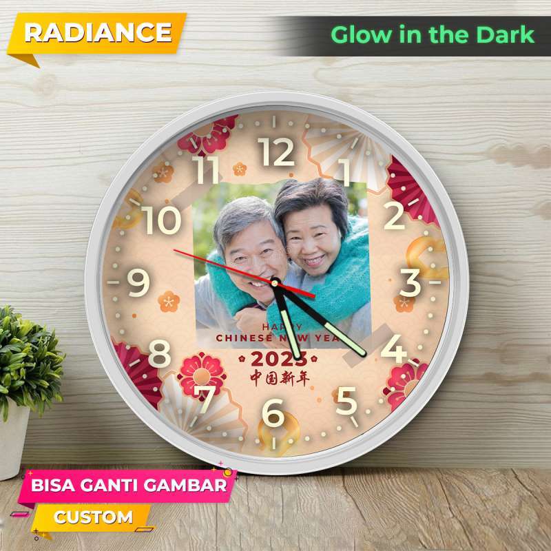 Jual Jam dinding chinese imlek kelinci 32cm glow in the dark menyala ...