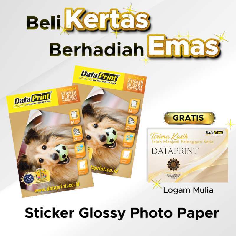 Jual Beli Kertas DataPrint Sticker Glossy Paper 135 gr A4 Berhadiah ...