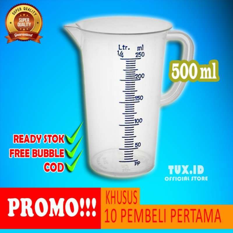 Promo Gelas Takar Ukur 250 ml 500ml 1 2 5 L 1/2 L Liter Oli Minyak Cat ml - 2 Liter Diskon 49% ...