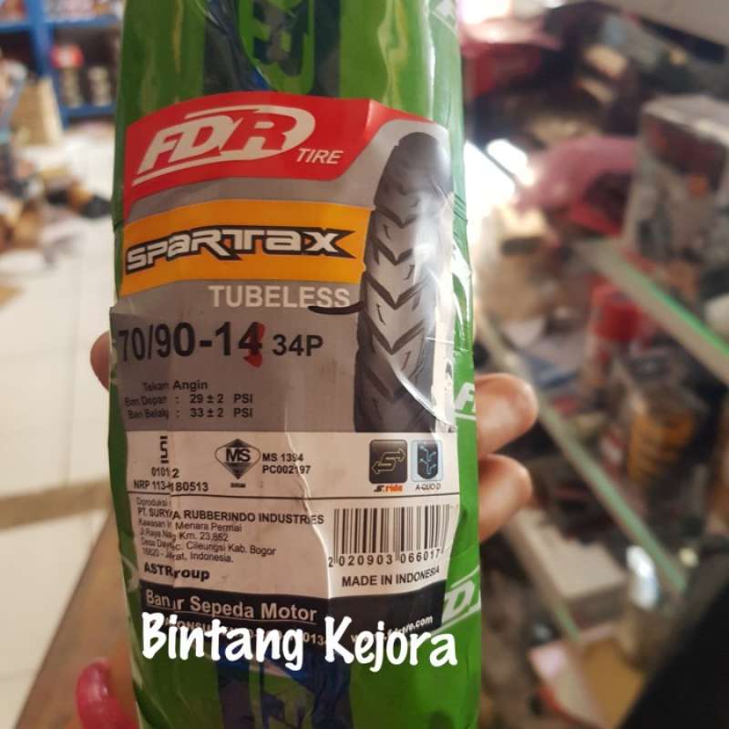 Jual Ban Luar Fdr Tubeless Tubles Spartax 70 90 14 Ban Depan Belakang ...