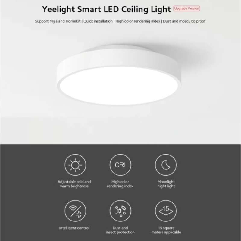 Jual Yeelight Smart Led Ceiling Light Wifi & Bluetooth - Ylxd76yl Di ...