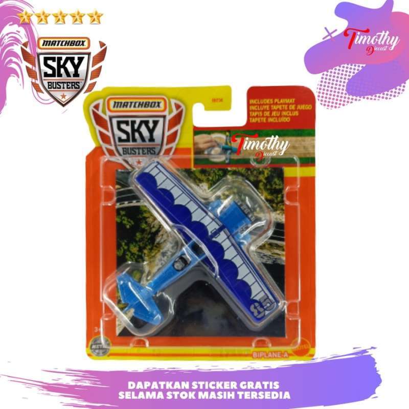 Jual Matchbox Biplane A Biru Sky Busters Pesawat Di Seller Timothy ...