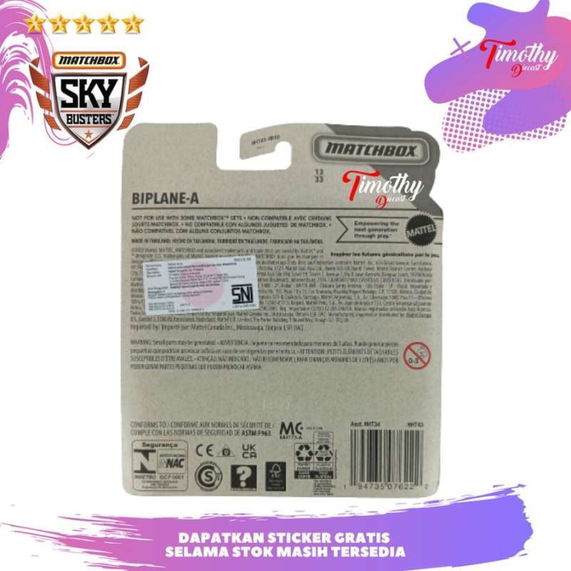 Jual Matchbox Biplane A Biru Sky Busters Pesawat Di Seller Timothy ...