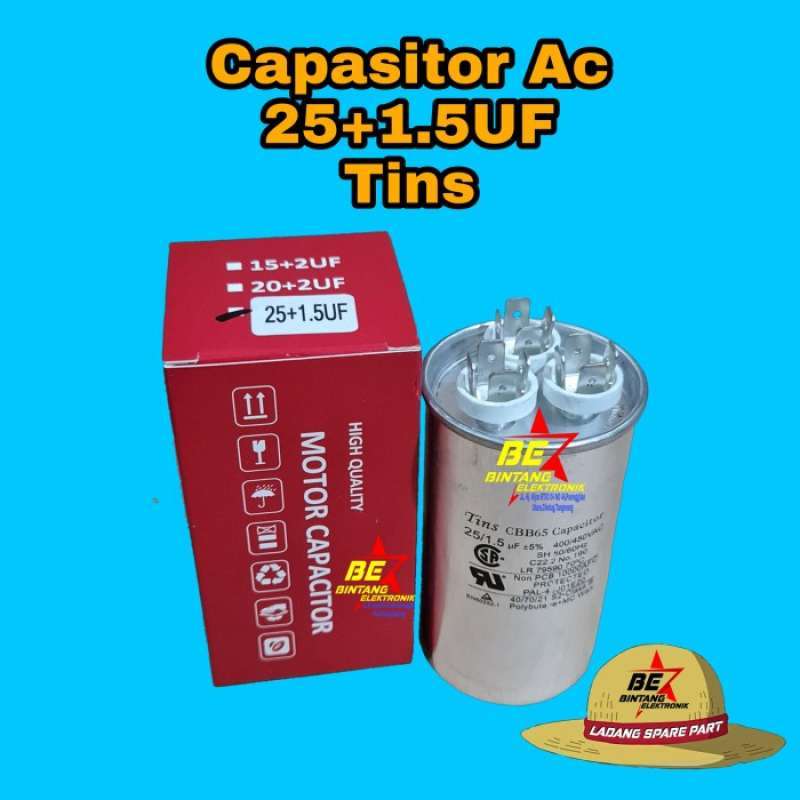 Promo Kapasitor Ac 1.5+25 Uf Tins Capastior Ac 25+1.5 Mikro 25 + 1.5 Micro Diskon 22% di Seller ...
