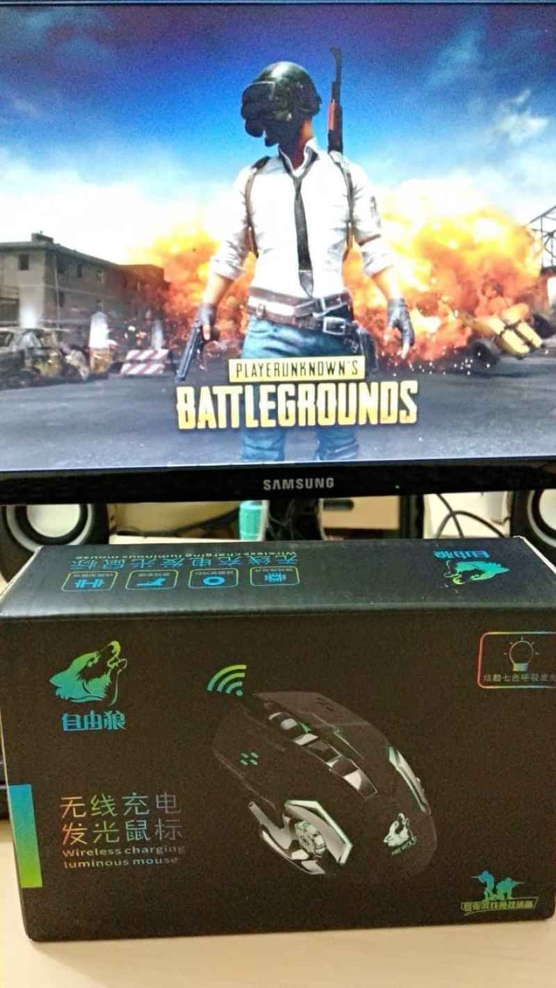 Jual Mouse Wireless Charging Luminous Merk Free Wolf Led Light 1800 Dpi ...