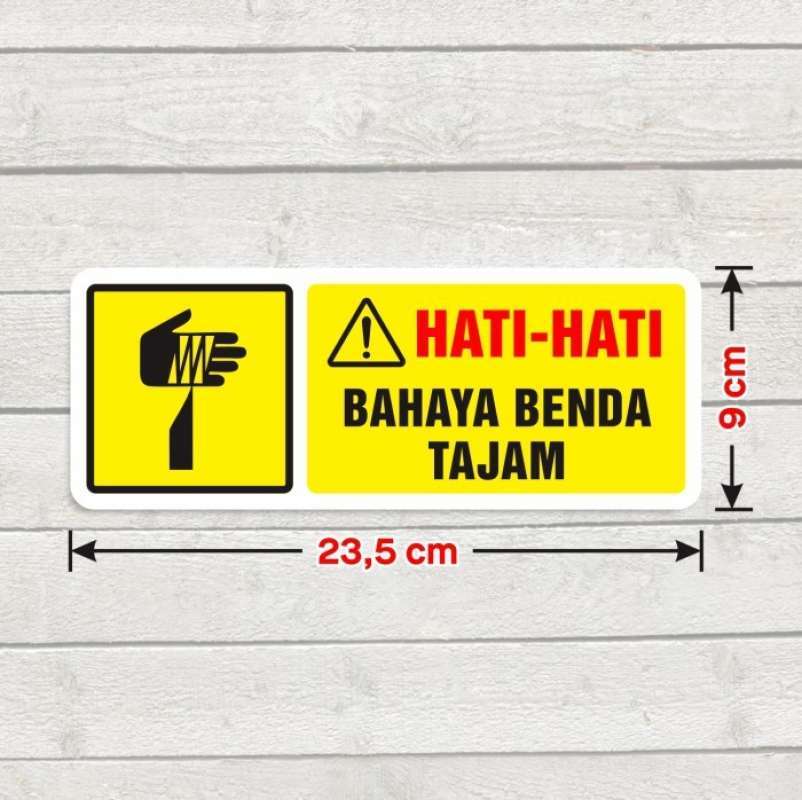 Promo Sticker Marka K3 Keselamatan & Kesehatan Kerja Hati-hati 23,5 x 9 ...