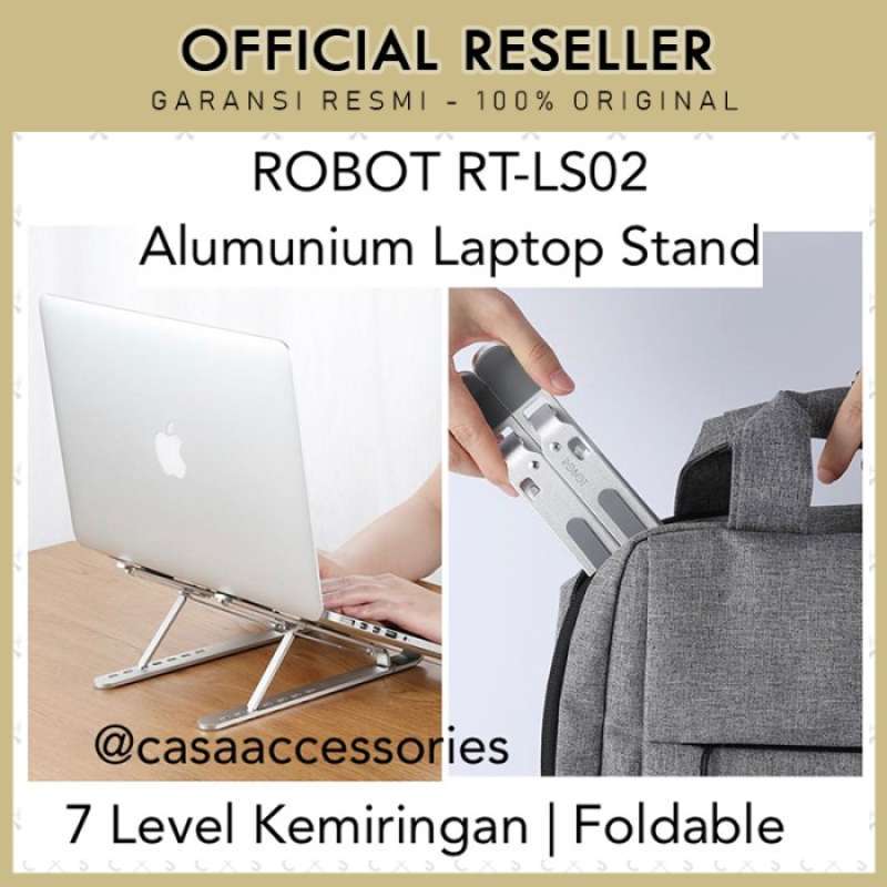 Jual Robot Rt-ls02 Aluminum Foldable Laptop / MacBook Pro Cooling Stand ...