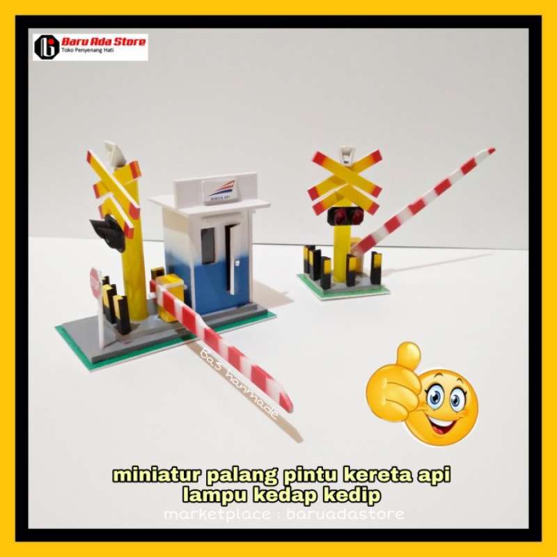 Promo 2 Pcs Miniatur Palang Pintu Kereta Api Dan Pos Penjaga Kereta Api