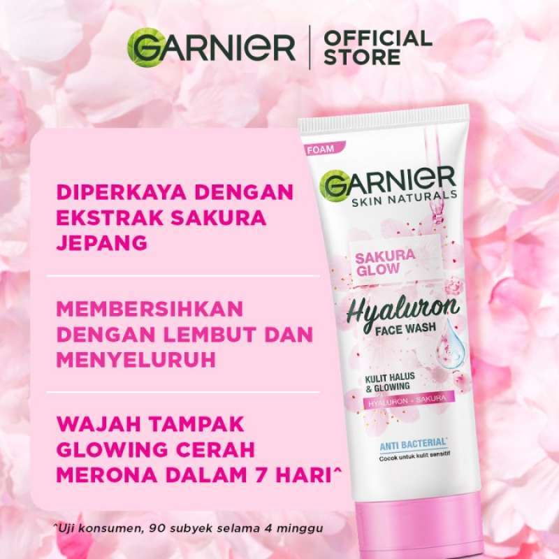 Jual Garnier Sakura Glow Hyaluron Face Wash 100 Ml Di Seller Suirou ...