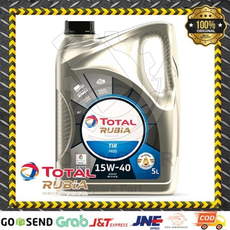 Promo Oli Mobil Mesin Diesel Total Rubia Tir 7400 15W40 5 L Diskon 23% ...