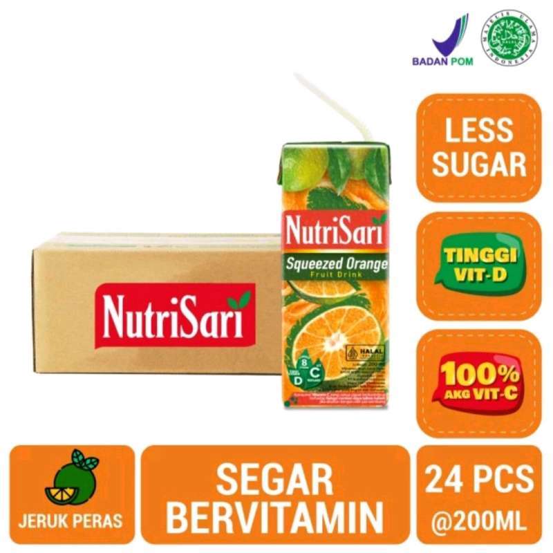 Jual Nutrisari Jeruk Peras 200ml 1 Dus Ready To Drink Di Seller ...