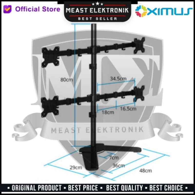 Promo BRACKET MONITOR MEJA LCD LED TV 4 LAYAR 13 - 27 OXIMUS HYDRA ...